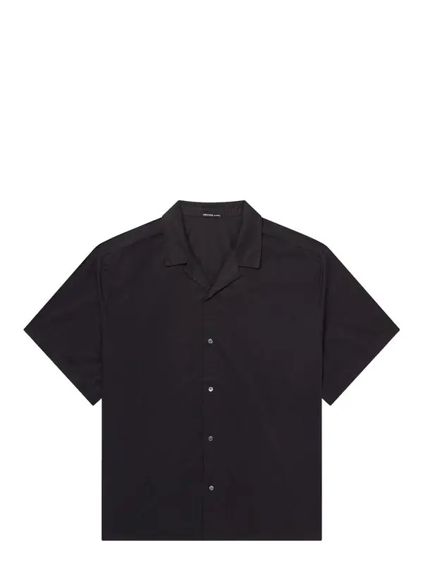 JAMES PERSE Convertible-collar Cotton-blend Poplin Shirt - Black