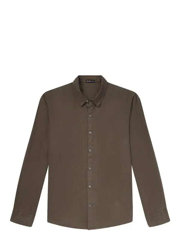 JAMES PERSE Garment-dyed Linen Shirt - Green