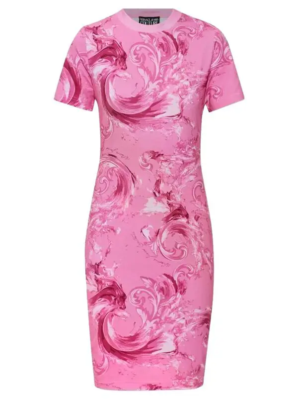 Versace Barocco-print Mini Dress - Pink