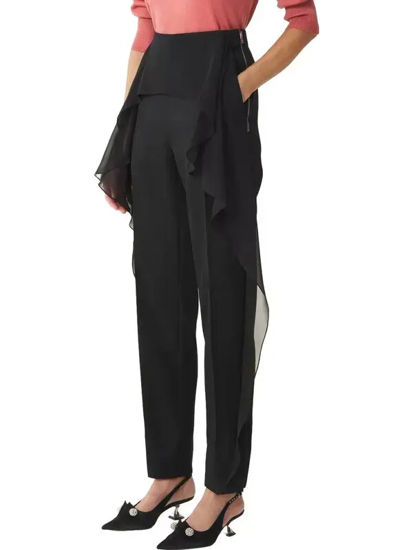 LANVIN Ruffle Detail Trousers - Black