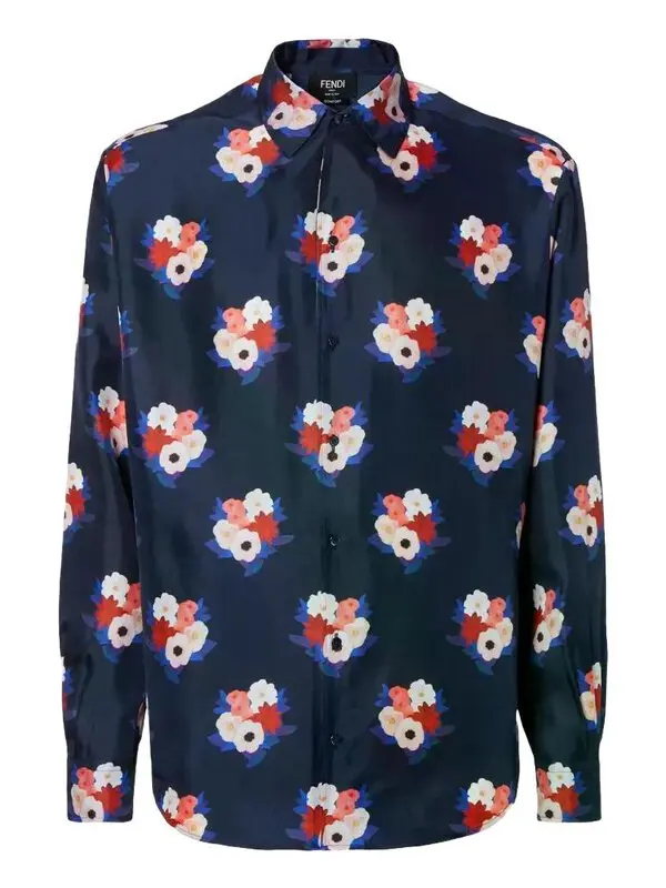 Fendi Floral Print Shirt - Blue