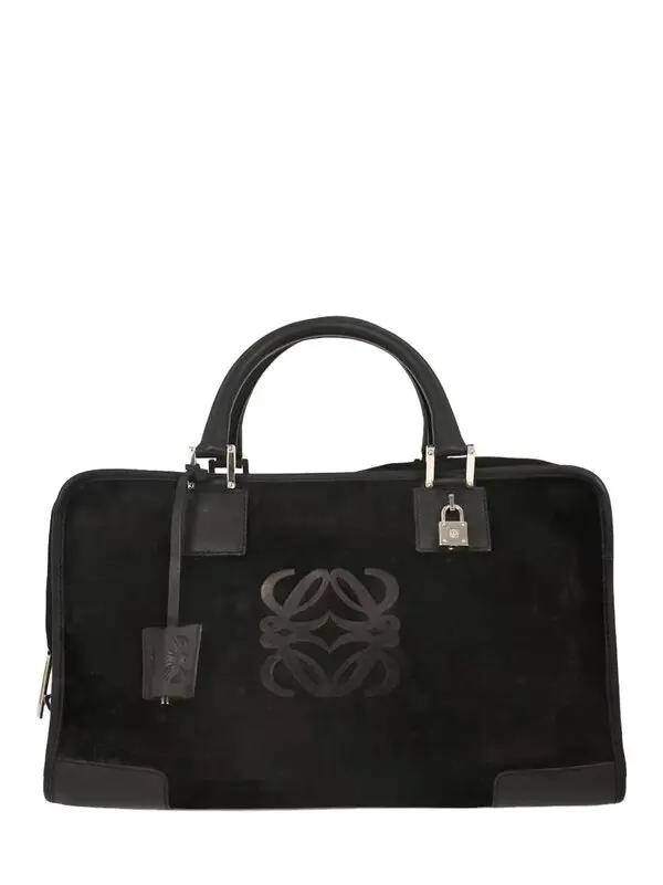 Loewe 2007 Amazona 36 Suede Tote Bag - Black