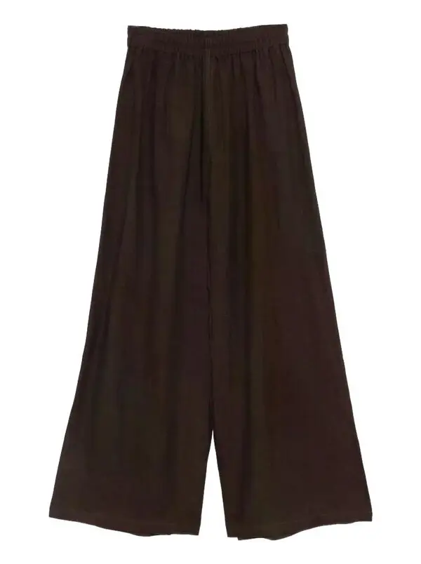 MAURIZIO BRASCHI Elasticated-waistband Wide-leg Trousers - Brown