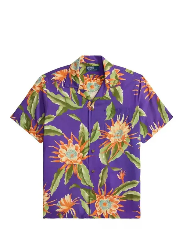 Polo Ralph Lauren Floral-print Pocket Camp Shirt - Purple