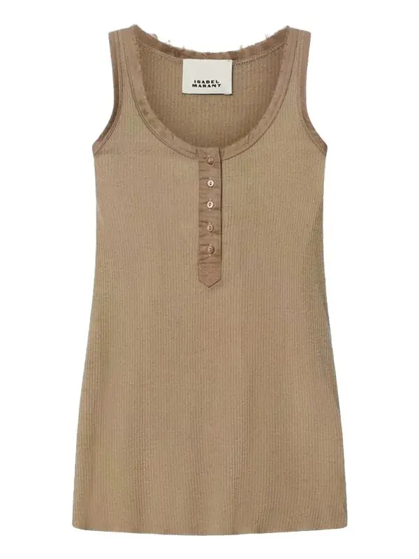 Isabel Marant Helma Button-fastening Tank Top - Neutrals