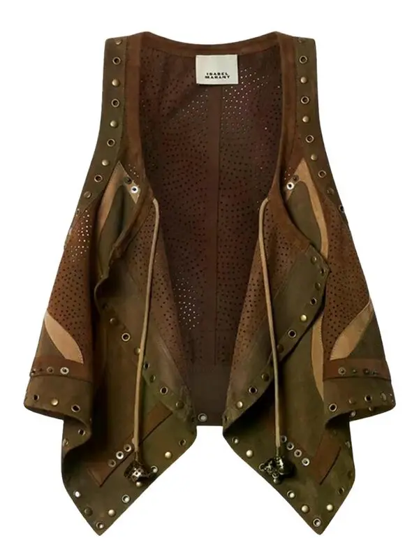 Isabel Marant Kelby Asymmetrical Patchwork Vest - Brown
