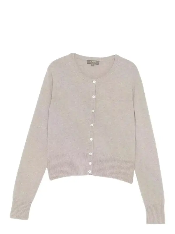N.peal Cropped Round Neck Cardigan - Grey