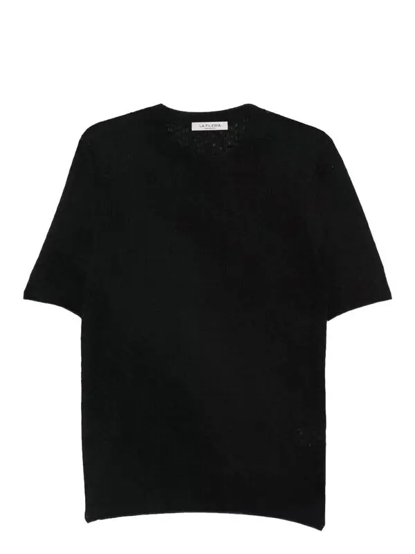 FILERIA Short-sleeve Ribbed T-shirt - Black