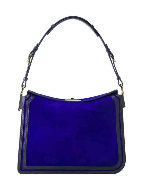 LANVIN Panelled Suede Shoulder Bag - Blue