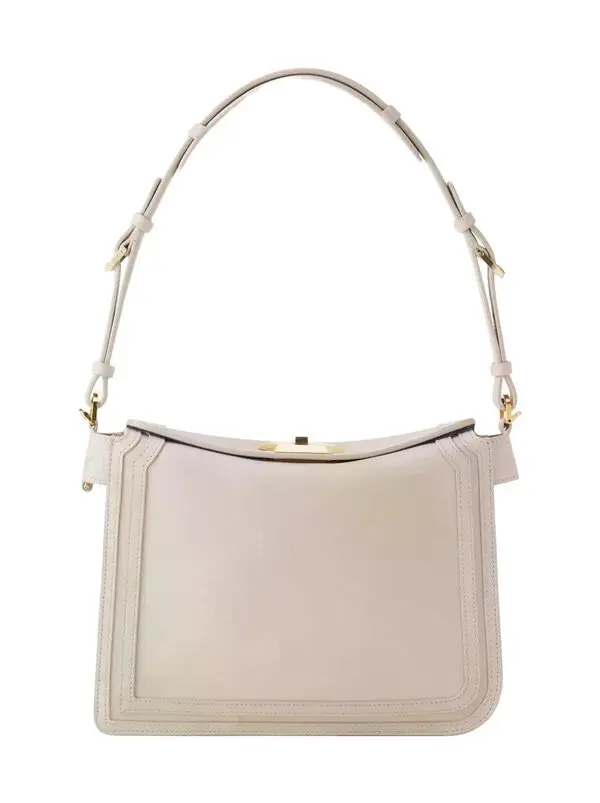LANVIN Geometric Lock Shoulder Bag - Neutrals
