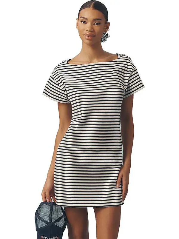 NATION LOS ANGELES Cotton Rosie Mini Dress - Navy