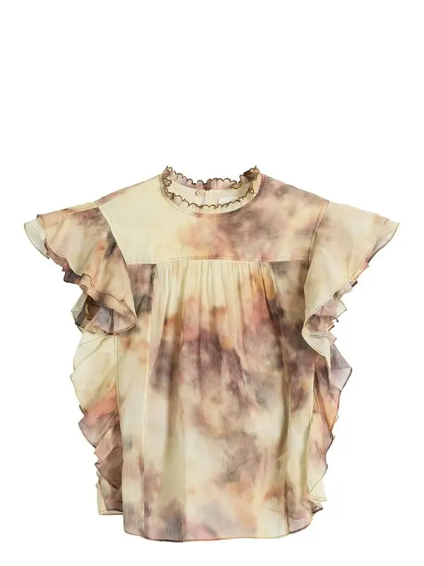 Isabel Marant Dalyane Cloud Print Top - Beige