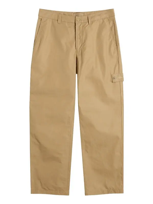 Stone Island Ghost All Weather Cotton Canvas Trousers - Dark Beige