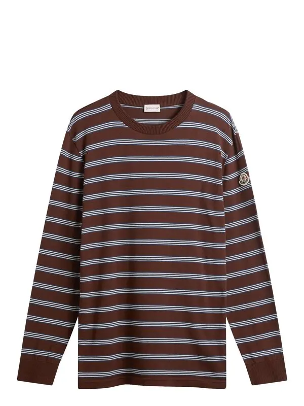 Moncler Stripe Knitted Jumper - Brown/blue Stripe