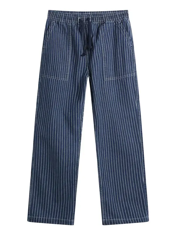 SERVICE WORKS Pinstripe Denim Chef Pants - Indigo