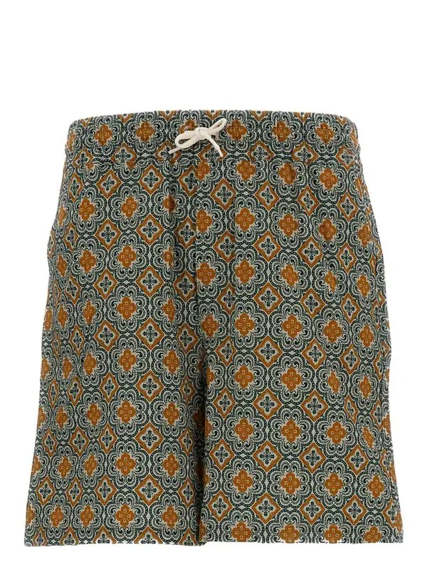 LES DEUX Shorts With Arabesque Pattern - Green