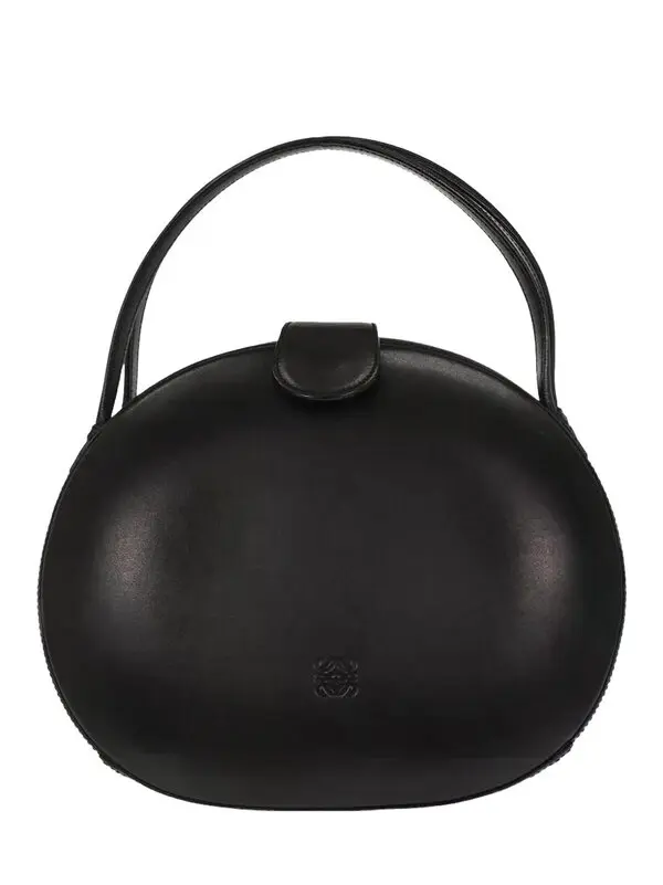 Loewe 1990s Round Leather Tote Bag - Black