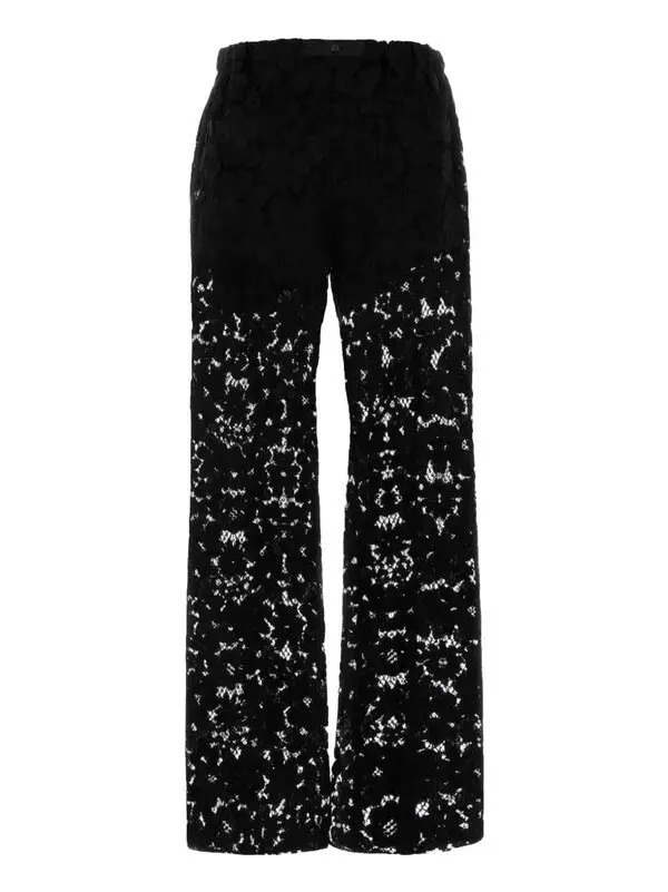 Fendi Lace-detail Trousers - Black