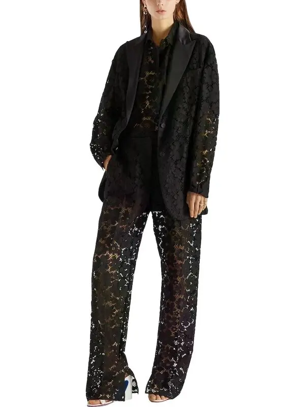 Fendi Lace-detail Trousers - Black