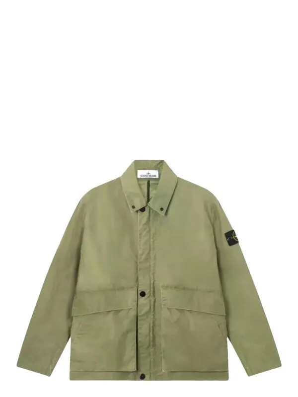 Stone Island Waxed Shirt Jacket - Green