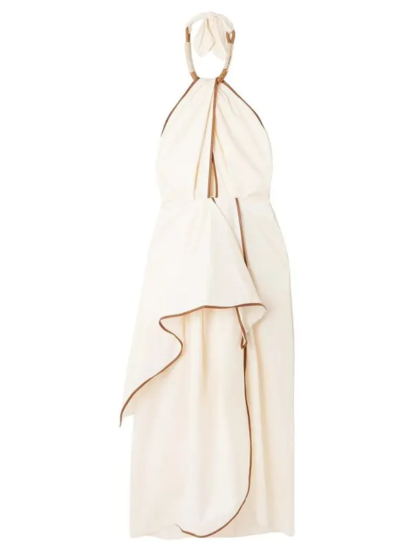 Johanna Ortiz Centro Del Cielo Halterneck Dress - Neutrals