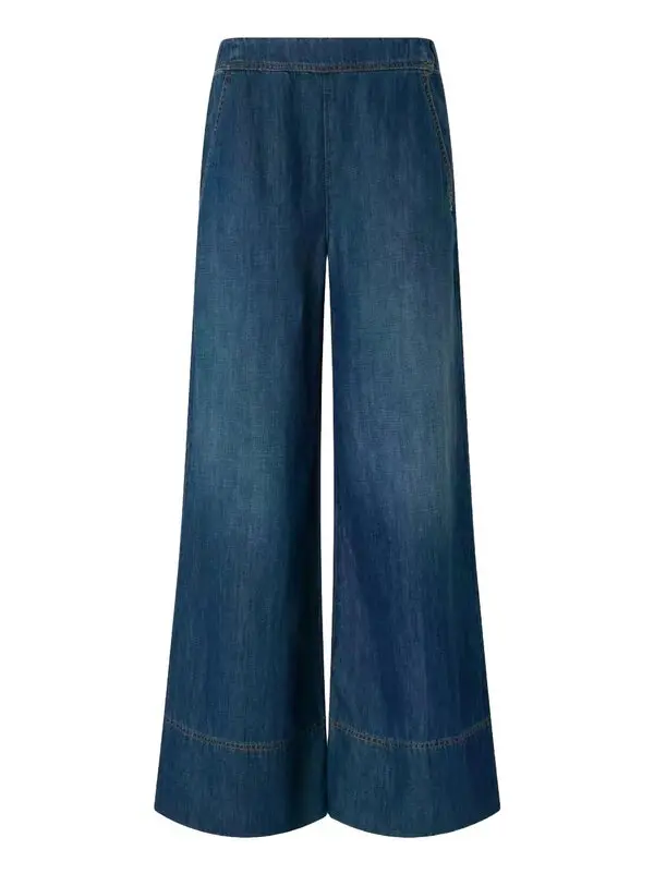 Pinko Elastic-waistband Wide-leg Trousers - Blue