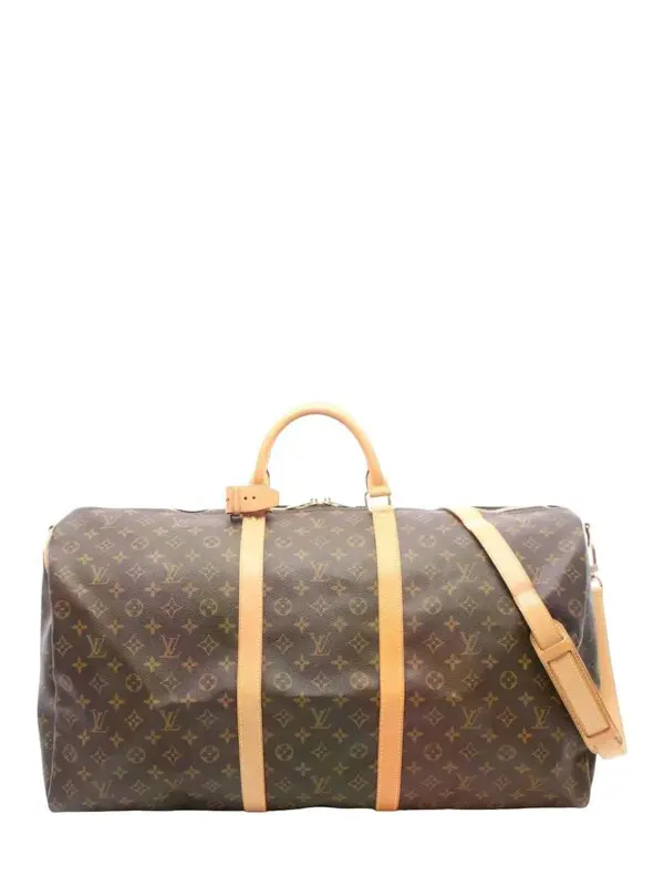 LOUIS VUITTON 2001 Monogram Keepall Bandouliere 60 Travel Bag - Brown