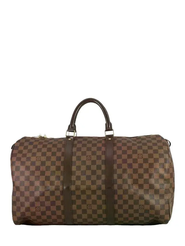 LOUIS VUITTON 2009 Damier Ebene Keepall 50 Travel Bag - Brown