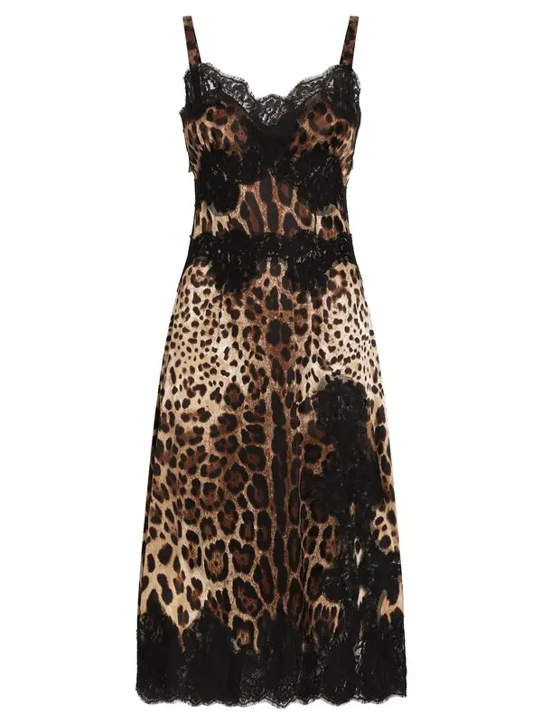 Dolce & Gabbana Leopard-print Satin Slip Dress - Animal Print