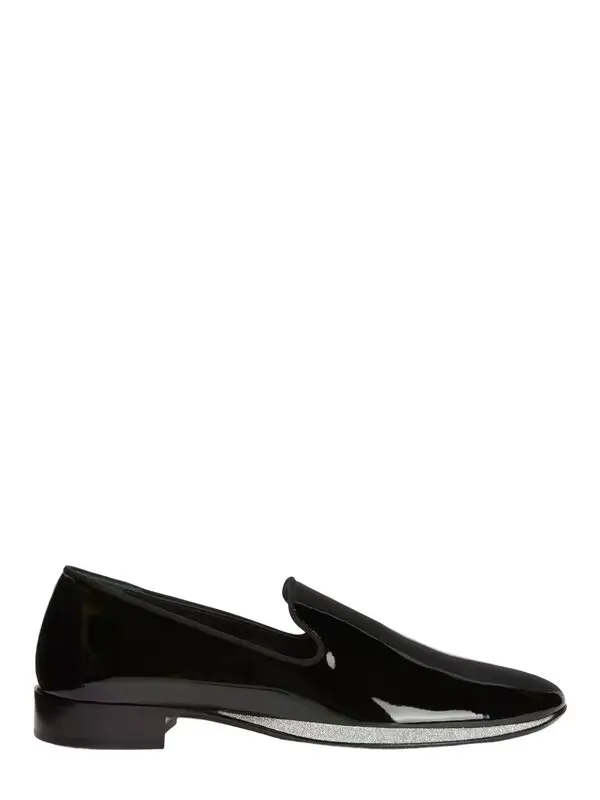 GIUSEPPE ZANOTTI Flash High-shine Leather Loafers - Black