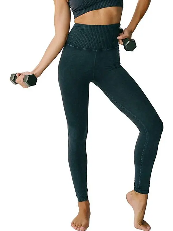 Free People Good Karma High-rise 7/8 Length Leggings - Black