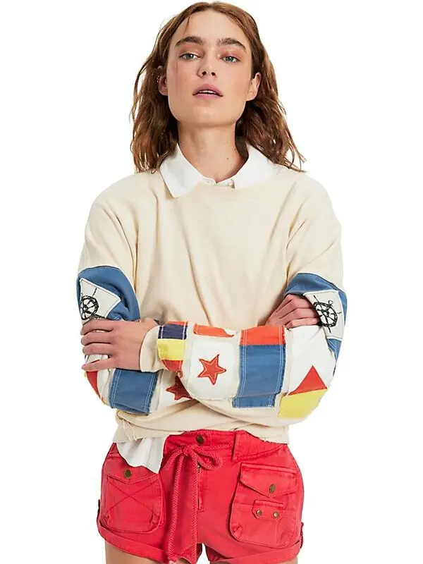 Free People We The Free Flagship Long Sleeve Tee - Ivory Combo