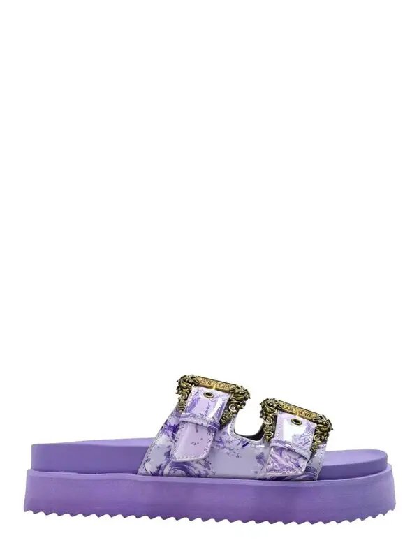 Versace Buckle-strap Platform Sandals - Purple