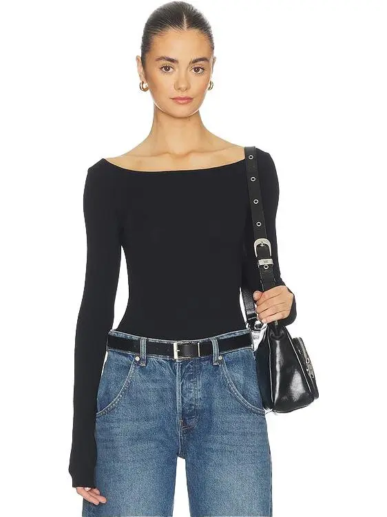 ENTIRE STUDIOS Scoop Neck Bodysuit - Black