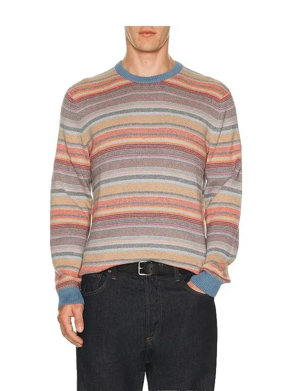 Marine Layer Reed Jacquard Sweater - Blue
