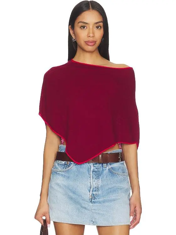 Frankies Bikinis Scout Knit Poncho - Red