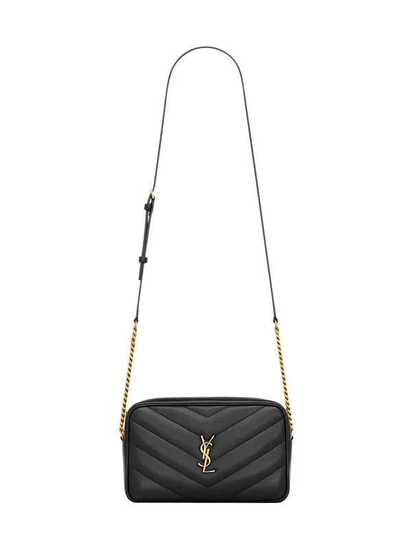 Saint Laurent Loulou Camera Bag In Matelassé Lambskin - Black
