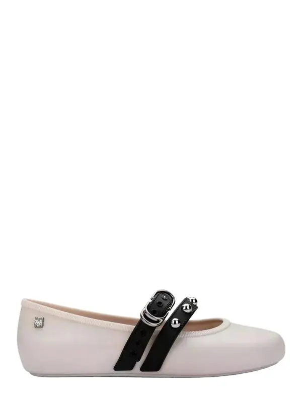 Melissa Studded Buckle Ballet Flats - Neutrals