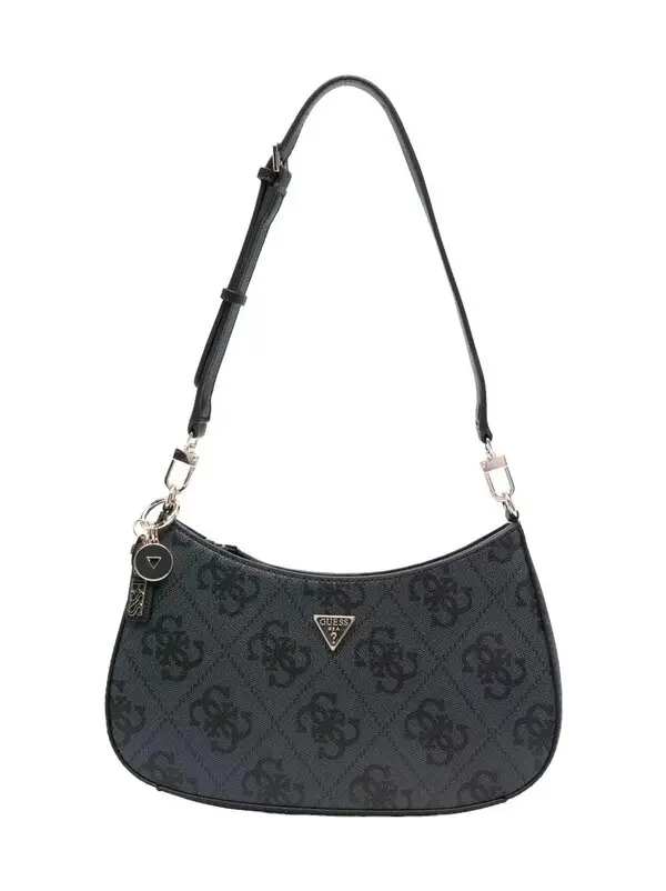 Guess Patterned Shoulder Bag With Charm - Grey