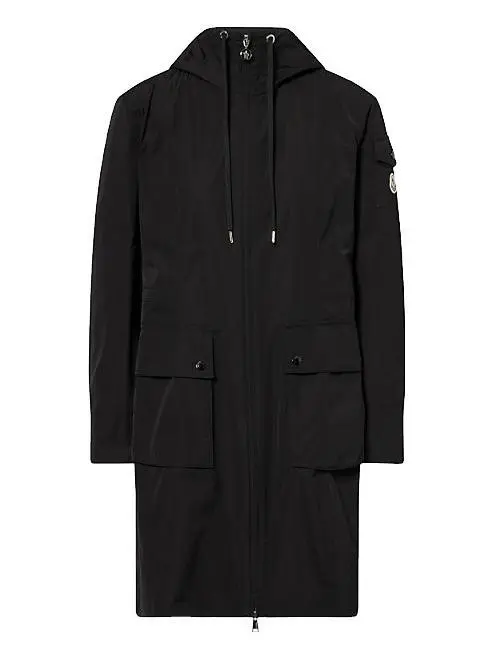 Moncler Laerte Long Tech-woven Parka - Black
