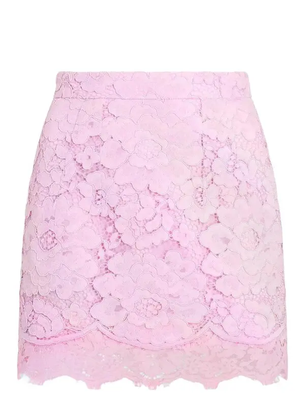 PATOU Lace Fitted Mini Skirt - Pink