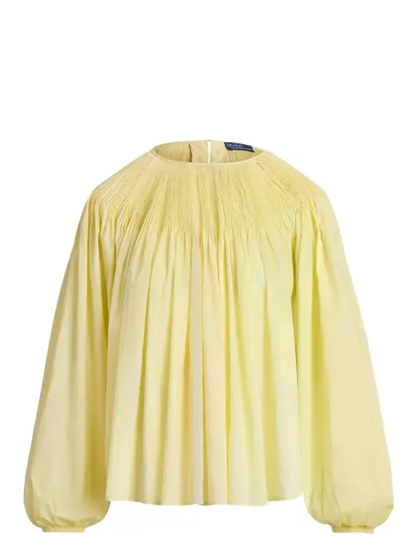 Polo Ralph Lauren Pleated Long-sleeve Blouse - Yellow