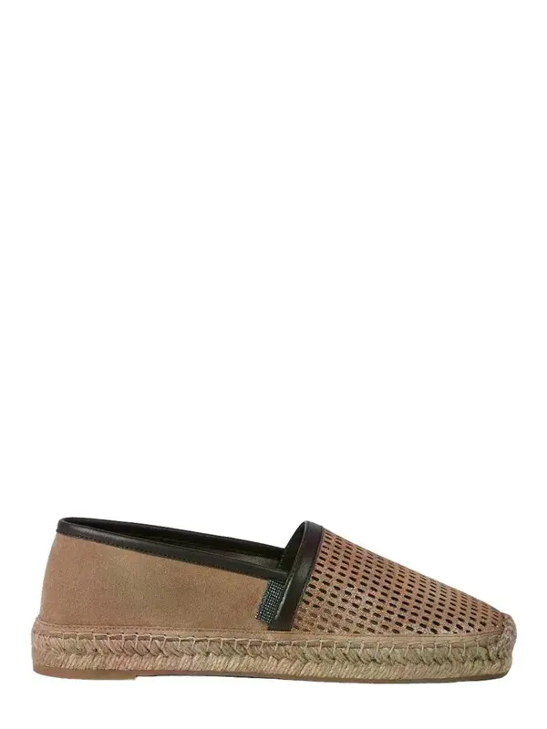Brunello Cucinelli Perforated Leather Espadrilles - Brown