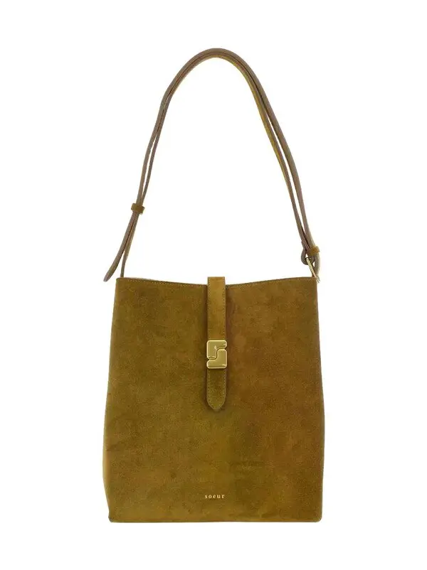 Soeur Buckle Strap Shoulder Bag - Green
