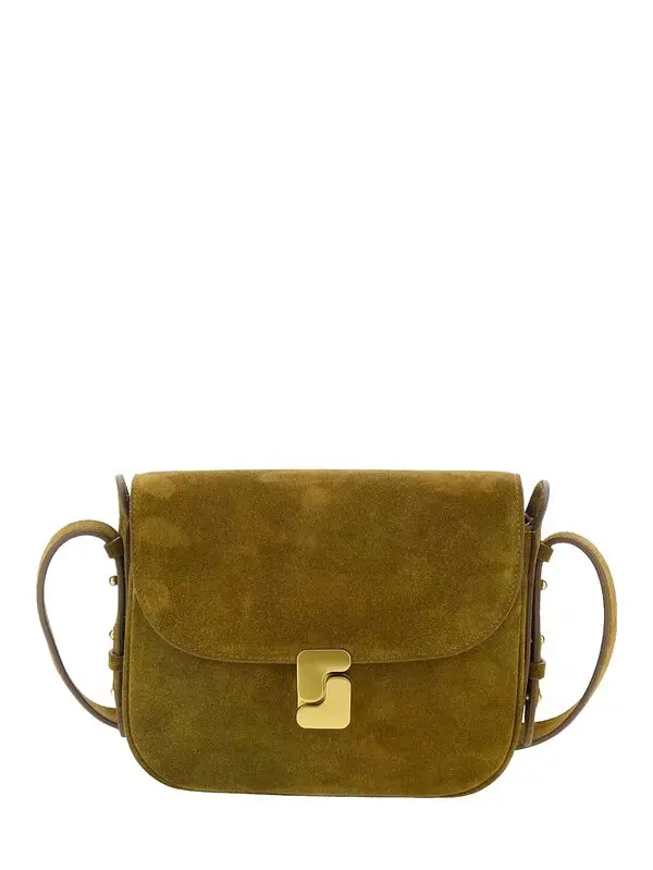 Soeur Stud Embellished Shoulder Bag - Green