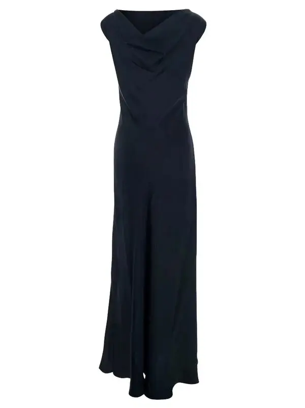 Antonelli Firenze Draped-neck Maxi Dress - Blue