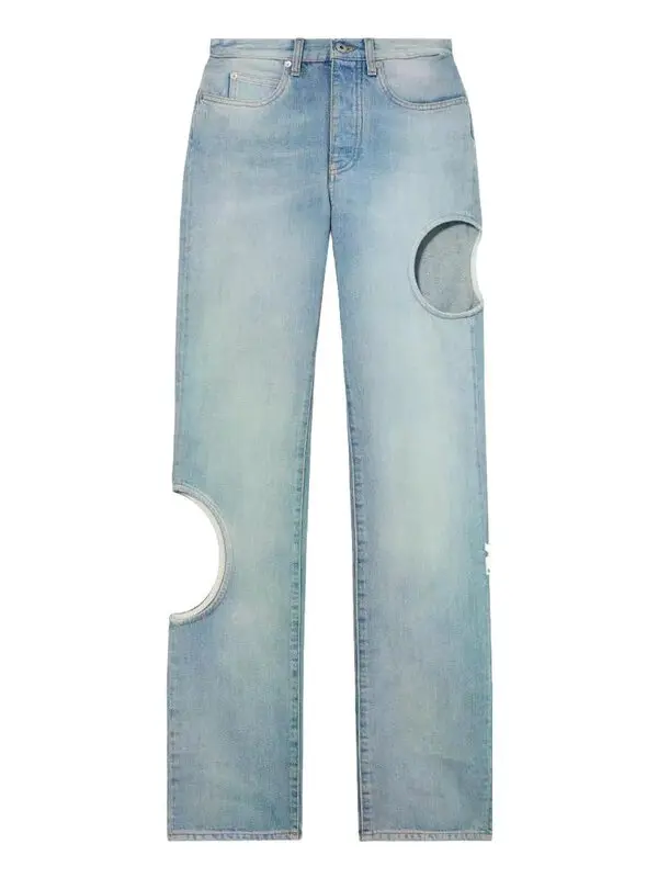 Off-White Straight Leg Jeans - Blue