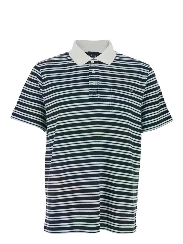 A.p.c. Striped Polo Shirt - Blue