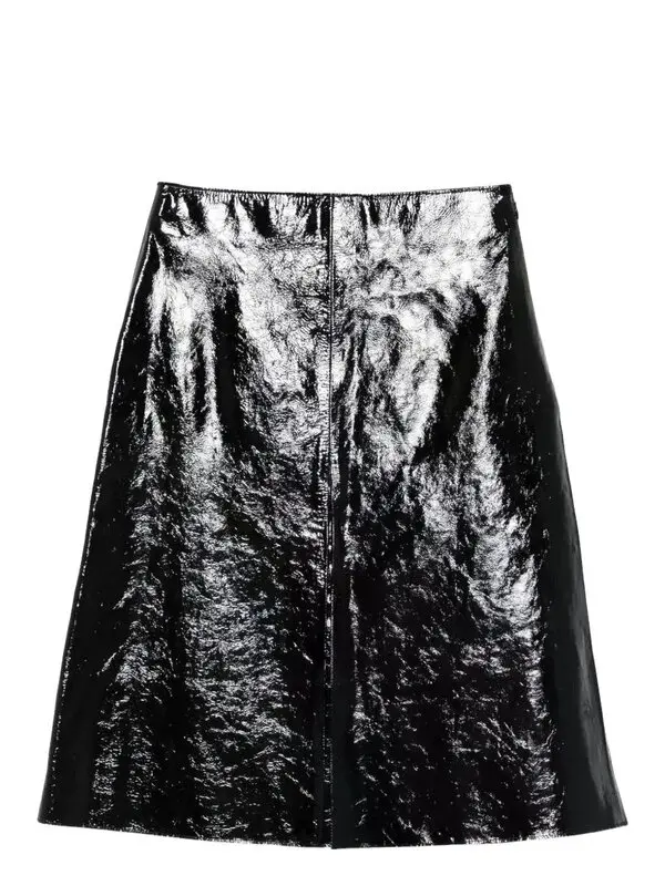 JOSEPH Glazed Lambskin Leather Skirt - Black