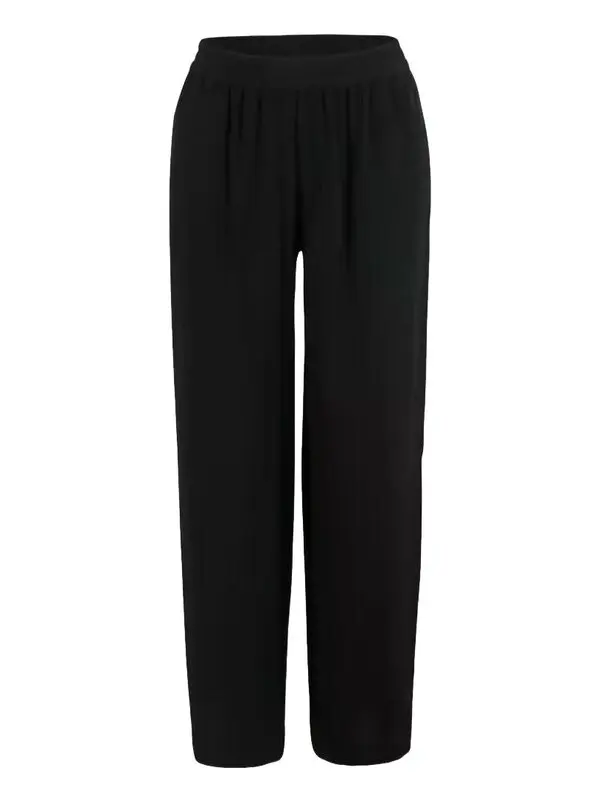 GIANLUCA CAPANNOLO Elasticated Wide-leg Trousers - Black